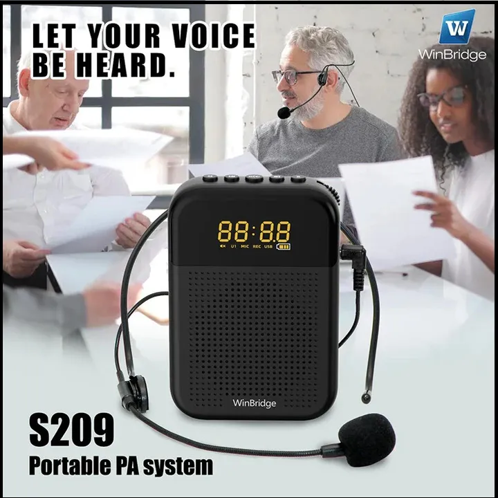 WinBridge S209 Voice Amplifier with Wired Mic Headset 16W 2500mAh ...