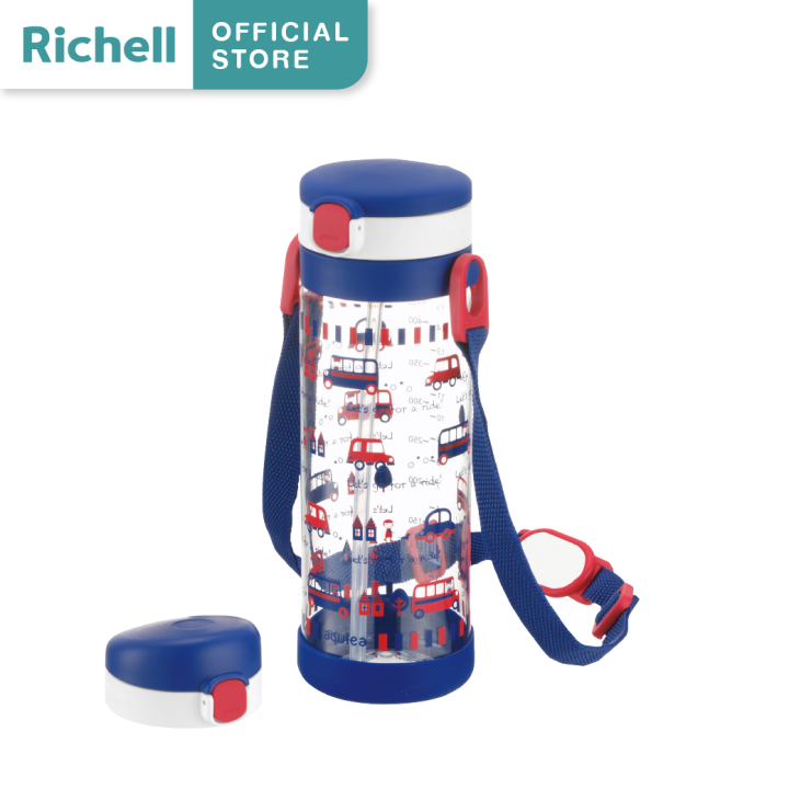 Richell(ริเชล) รุ่นสุดฮิต! แก้วหลอดดูดมีสายคล้อง2in1 ขนาด 450 ml แก้วกันสำลัก แก้วระบบสูญญากาศ ...