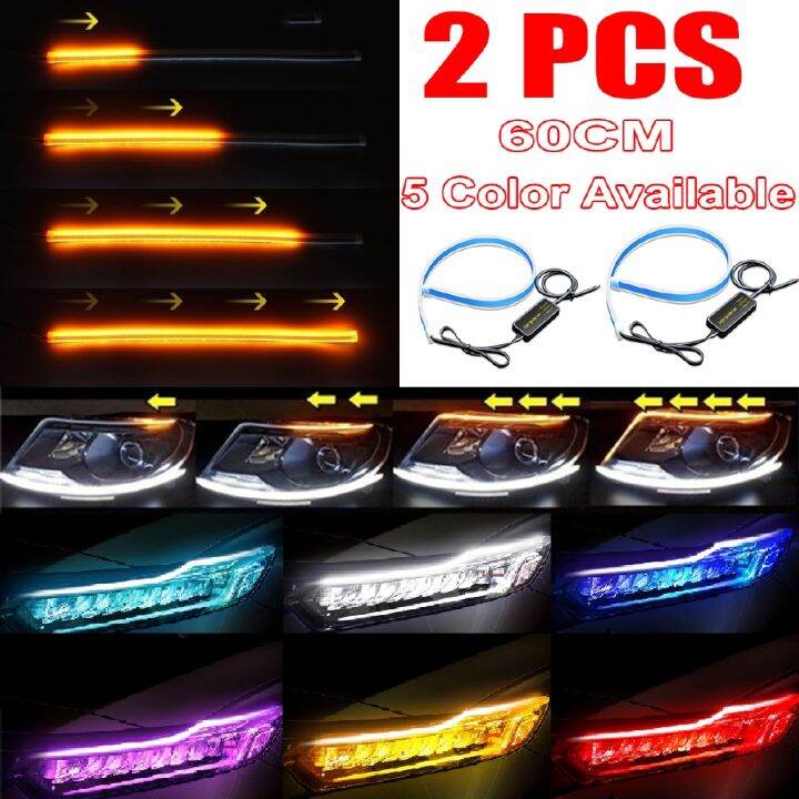bochang 12V 60CM Car LED Strip 2835 Daytime Running Soft Tube Light ...