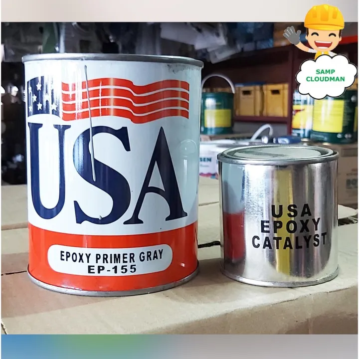 USA Epoxy Primer Gray with Catalyst 1 Liter Quart Size 2 Component SET ...