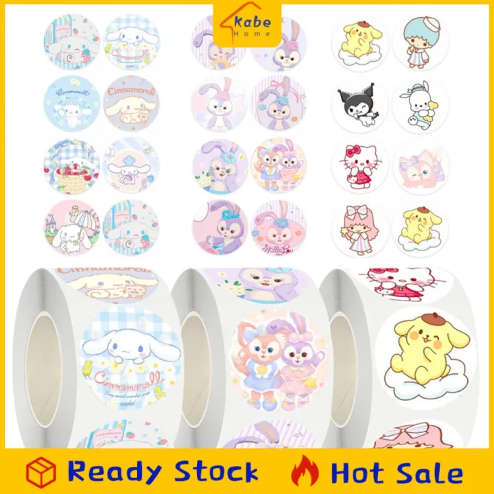 Kabe 500pcs/roll Cute Animal Stickers Hello Kitty/Kuromi/ Cinnamon ...