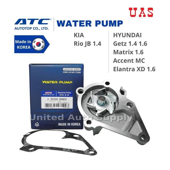 Water Pump For HYUNDAI Getz 1.4 1.6 Matrix 1.6 Accent MC Elantra XD 1.6 ...