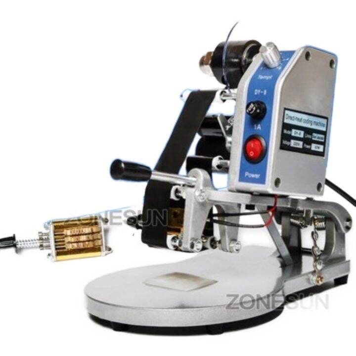 ۞ZONESUN Manual Date Code Printers Label printer Hot Foil Stamp Coder Expiry Date Free Ribbon ...