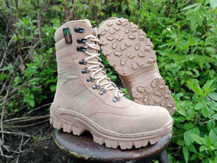 sepatu safety boots Pdl 511 cream polpp Damkar Tni Polri Kerjalapangan ...