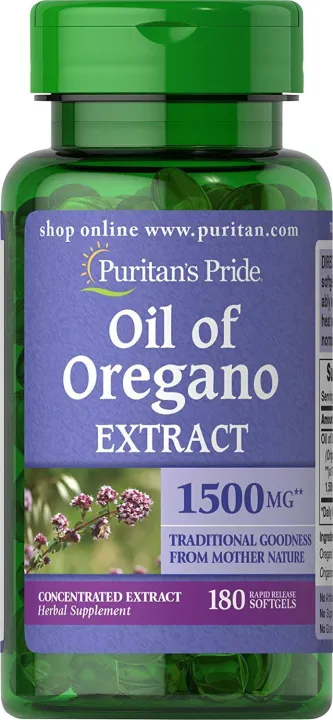 Puritan's Pride Oil of Oregano Extract 1500 mg, Oregano Oil Pills with ...