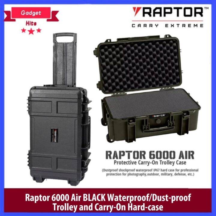 Raptor 6000 BLACK Air Waterproof/Dust-proof Trolley Carry-On Hard-case ...
