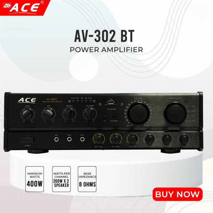 ACE AV-302BT POWER AMPLIFIER | Lazada PH