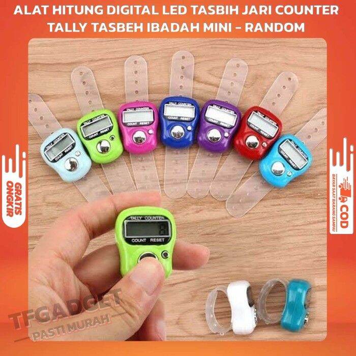 Alat Hitung Digital Led Tasbih Jari Counter Tally Tasbeh Ibadah Mini ...