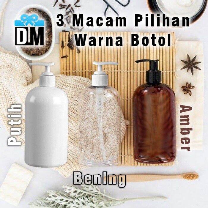 Botol Sabun Cair 500 ml Pompa Amber Putih dan Transparant/Bening Saja ...