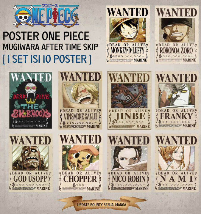 1 SET POSTER KAYU BOUNTY CREW ONE PIECE ( 10 PCS ) | Lazada Indonesia