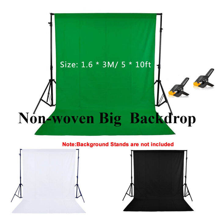 1.6 x 3M / 5 x 10FT Non-Woven Background With Clip Photography Stand ...