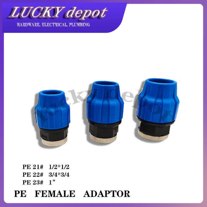 PE COMPRESSION PIPE FITTINGS FEMALE ADAPTOR ( 1/2x1/2 , 3/4x3/4 , 1 ) PER PIECE | Lazada PH