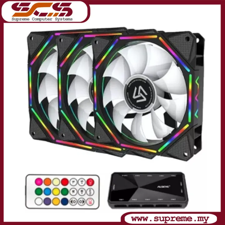 ALSEYE M120-P Kit (3 FANS) RGB LED Case Transparent Fans | Lazada