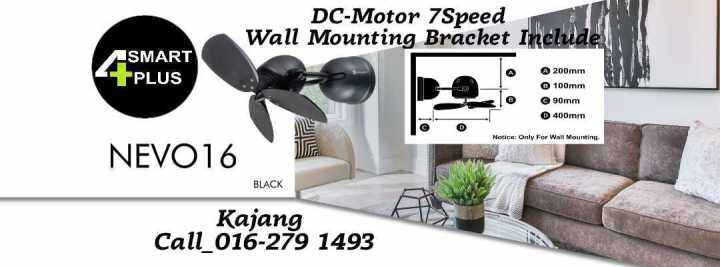 SILENZ Nevo 16” New DC Motor Wall Fan Remote Control Swing Function ...