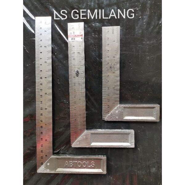 LS GEMILANG TEBAL / THICK STAINLESS STEEL L Square Angle Ruler Pembaris ...