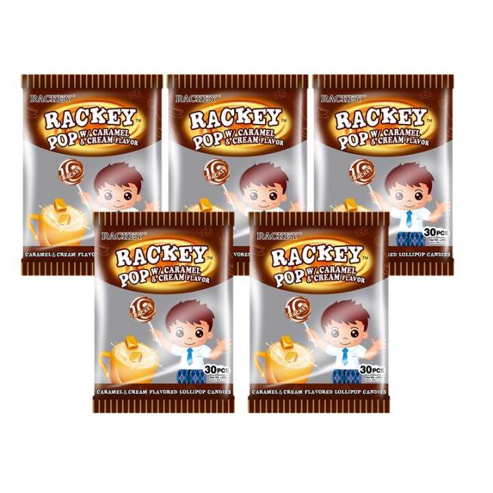 Rackey Pop Caramel & Cream Lollipop Candies 231g - Pack of 5 | Lazada PH