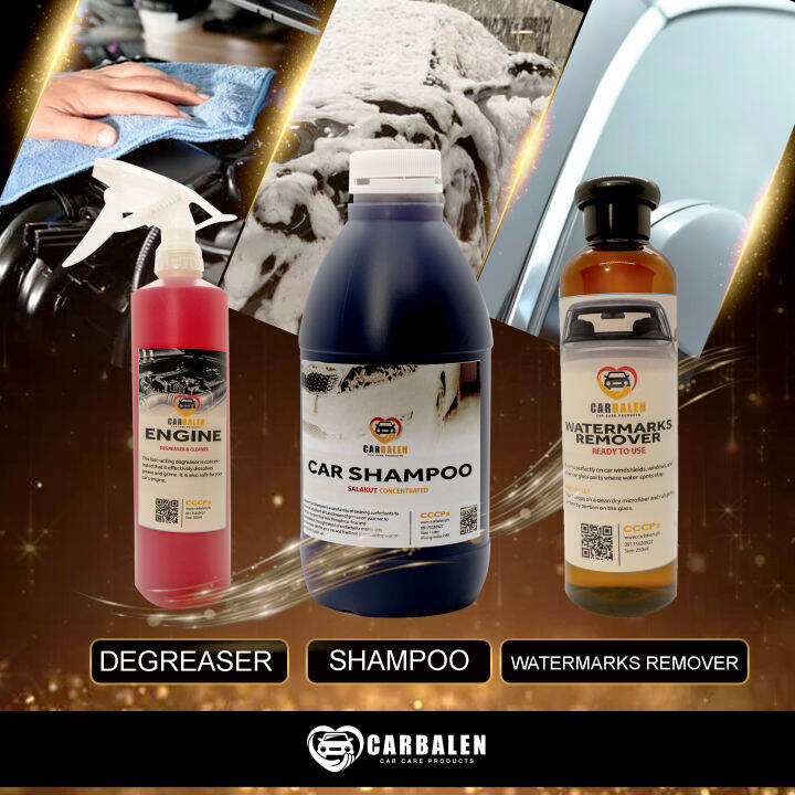 Engine Degreaser, Liter Car Shampoo, Watermarks Remover - Carbalen Car ...