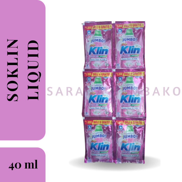 SOKLIN LIQUID SACHET 40ml, SOKLIN LIQUID JUMBO ECERAN 1000 /DUS/KARTON | Lazada Indonesia