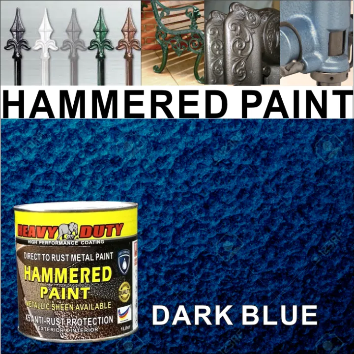 DARK BLUE 1L ( 1 LITER ) HAMMERED PAINT ( METALLIC PAINT HEAVY DUTY ...