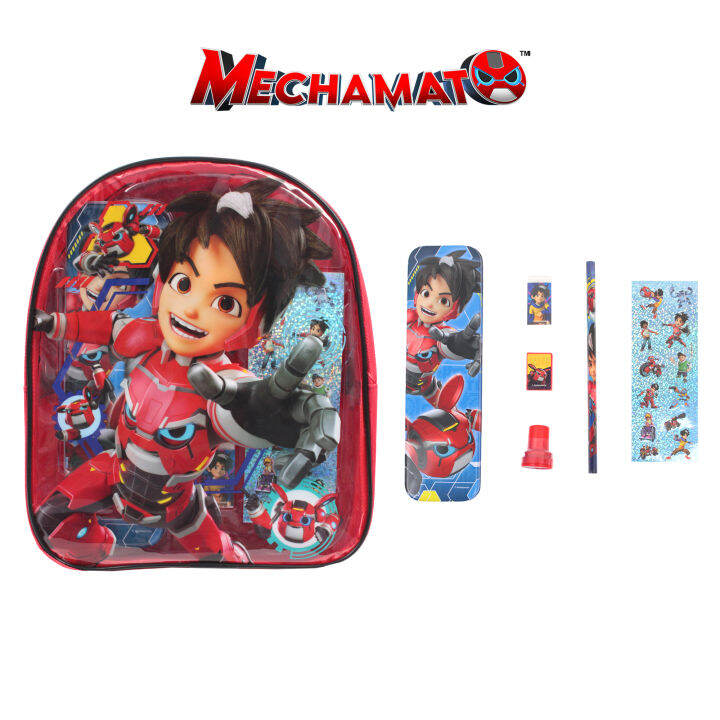 🤖New! Mechamato Amato MechaBot Kids Backpack / Beg With Stationery Set ...