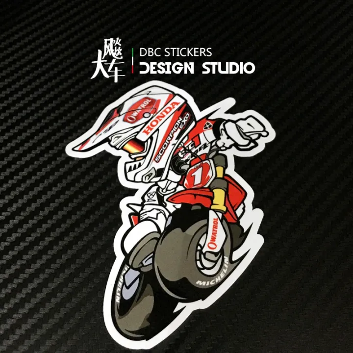 Q version of skate rider cross-country helmet sticker personalized ...