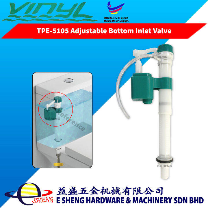 Vinyl 1/2'' PVC TPE-5105 Adjustable Hydraulic Bottom Inlet Flush Valve ...