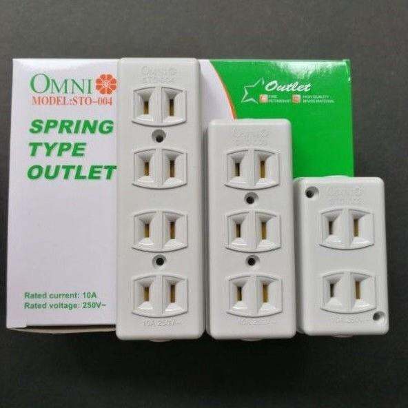 Omni Spring Type Outlet 2 Gang (STO-002) 3 Gang (STO-003) 4 Gang (STO ...