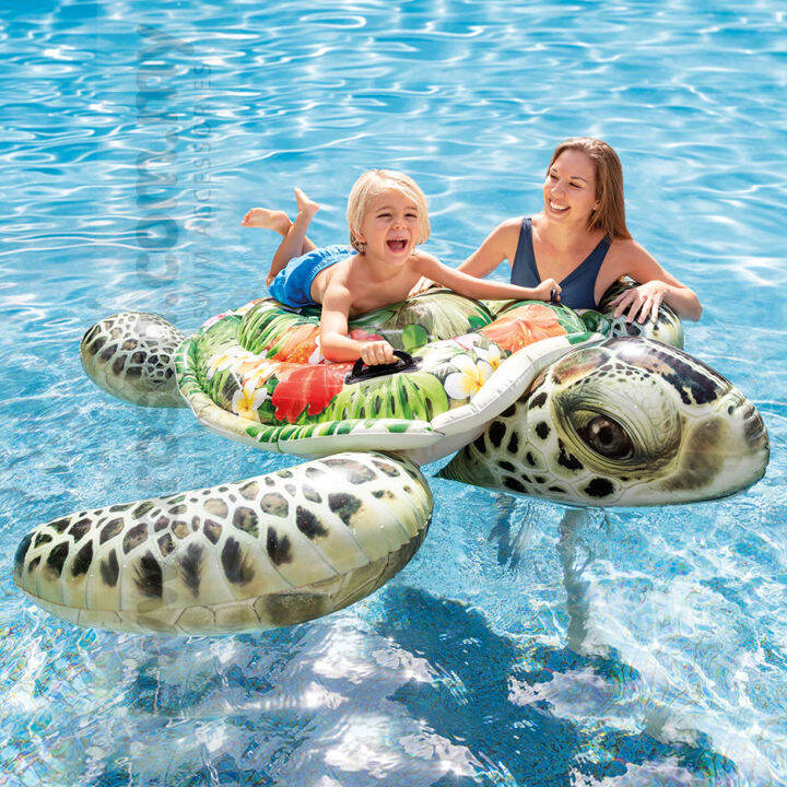 Prosun Intex Realistic Sea Turtle Ride-On Inflatable Swim Swimming Pool ...