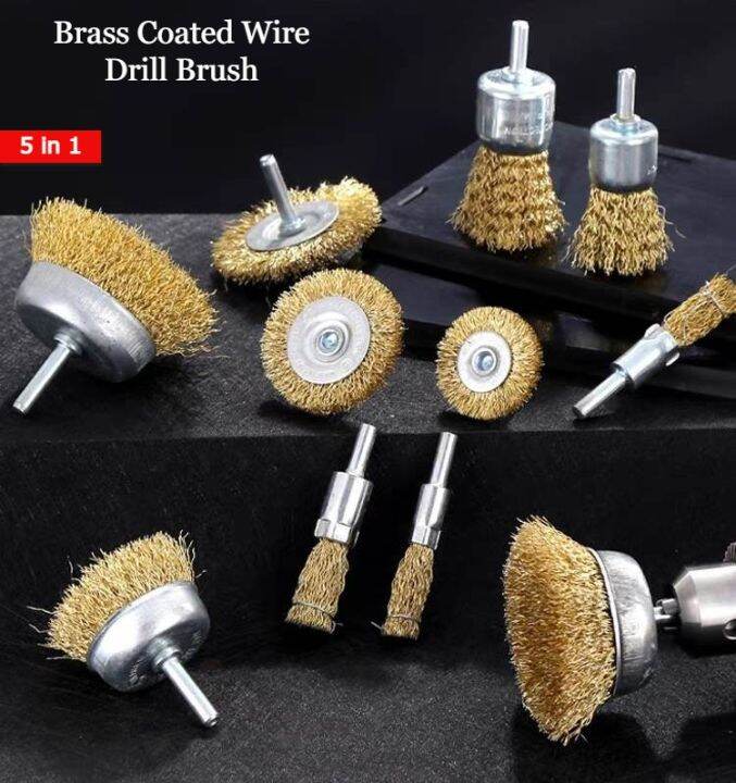 5pcs Set Wire Brush Wheel Steel Wire Polishing Wheel Grinder Cleaning ...