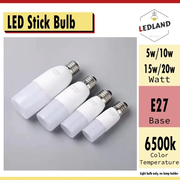 LEDLAND LED Stick Bulb Tube Bulb E27 5w 6w 10w 15w 20w 6500k cool daylight energy saving eye ...