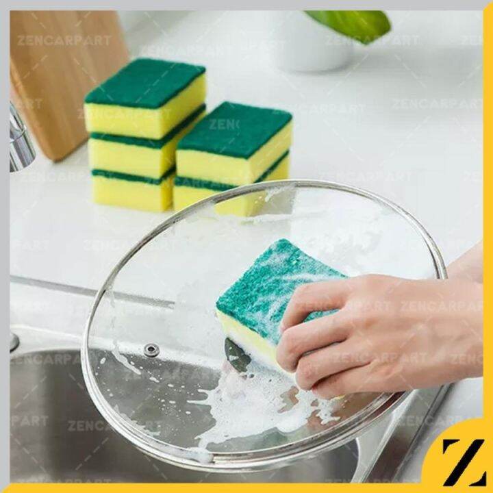 Spons Sponge busa cuci piring halus Sabut Hijau kuning perlengkapan ...
