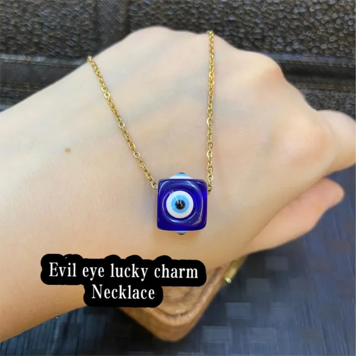 lucky evil eye 18k gold stainless necklace | Lazada PH