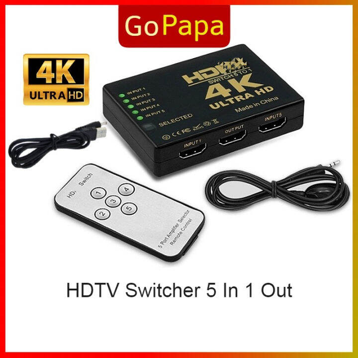 4K HDTV Switcher 5 / 3 Ports Premium 4K 60Hz HDTV Switch Selector ...