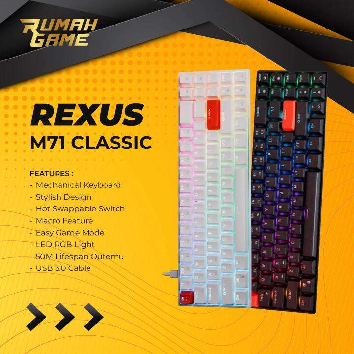 Rexus Daxa M71 Classic / Klasik Mechanical Keyboard Gaming | Lazada ...
