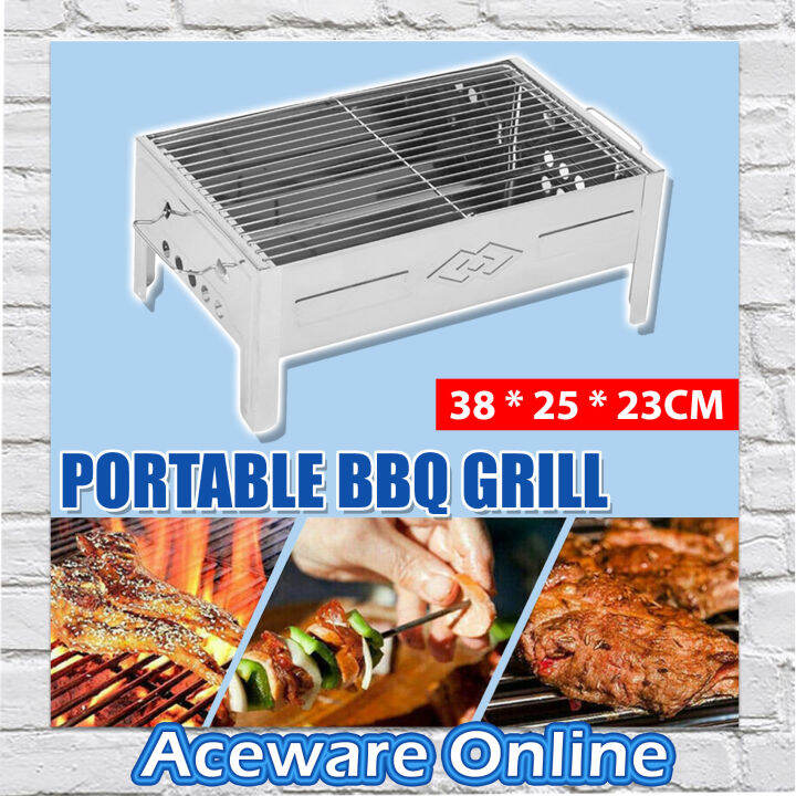 Portable BBQ Grill Outdoor Folding Barbecue Camping Hiking Charcoal ...