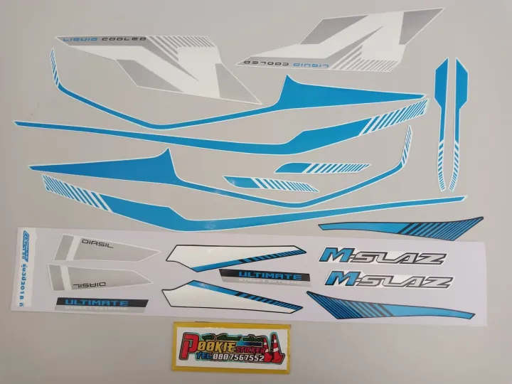 สติ๊กเกอร์เอ็มสแลส MSLAZ แท้ 2018 รุ่น 3 สี ขาวน้ำเงิน เกรดแท้โรงงาน ...