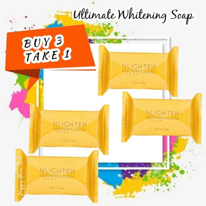 BUY 3 TAKE 1 NLIGHTEN KOJIC SOAP W/GLUTATHIONE Set 4-Whitening Soap ...