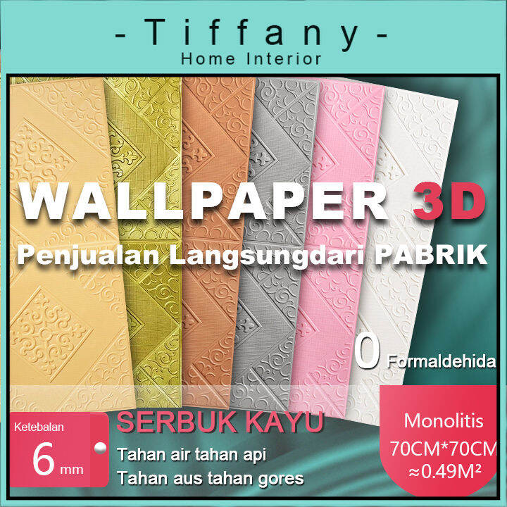 Wallpaper Self-Adhesive Busa 3D Tiga Dimensi Stiker Dinding Hangat ...