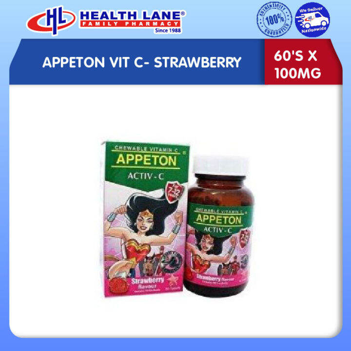 APPETON VIT C- STRAWBERRY (60'S X 100MG) | Lazada