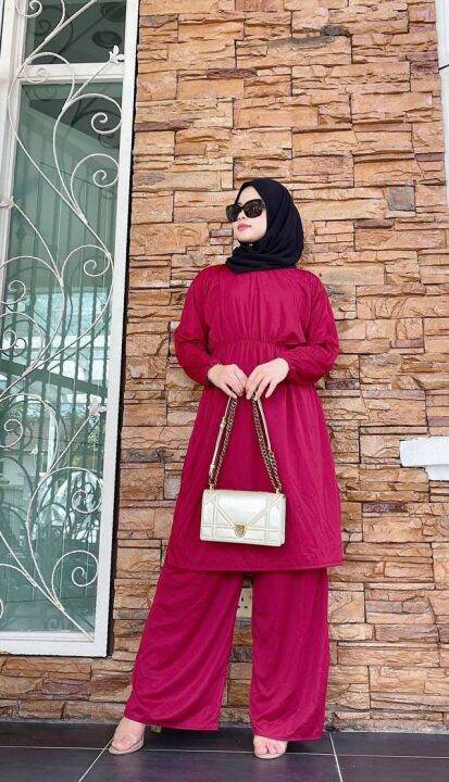 BAJU MUSLIMAH BAJU PUNJABI BAJU LABUH SELUAR PALAZO ZEYNA | Lazada