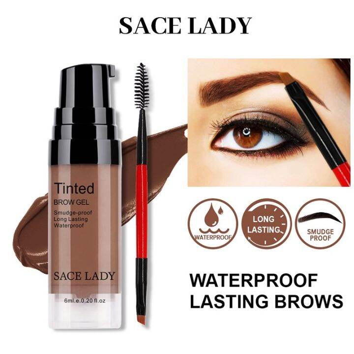 SACE LADY Eyebrow Gel With Brush Waterproof Long Lasting Liquid Brow ...