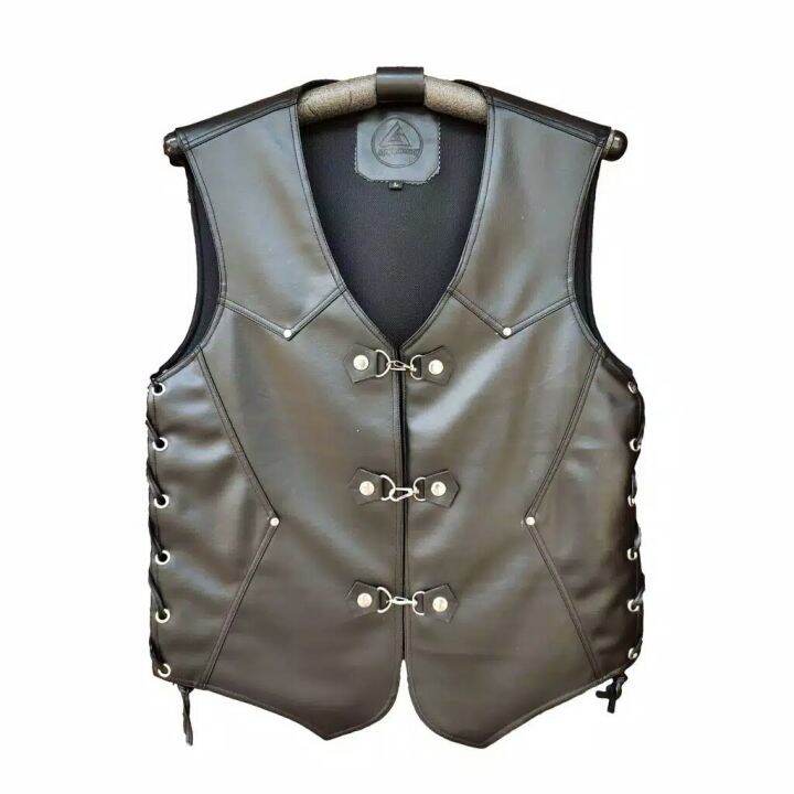 Rompi pria kulit sintetis / rompi motor pria semi kulit / rompi bikers ...