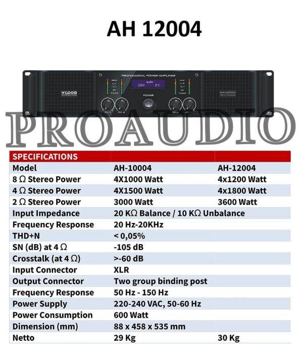 Power Amplifier WISDOM AH 12004 AH-12004 AH12004 4 Channel ORIGINAL | Lazada Indonesia