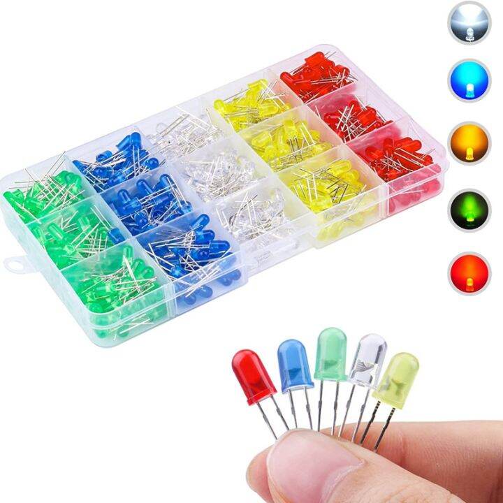 500Pcs LED Light Emitting Diode Electronics Component Assortment Kit ...