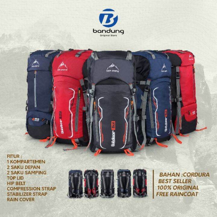 10 Varian - Outdoor Series Tas Carrier 60 Liter Keril Punggung Gunung ...