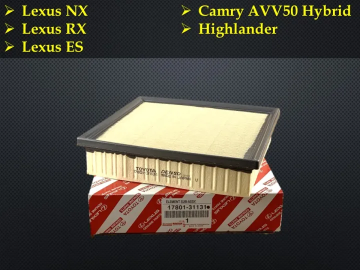 Toyota Camry AVV50 Hybrid , Highlander , Lexus NX , RX , ES Air Filter ...