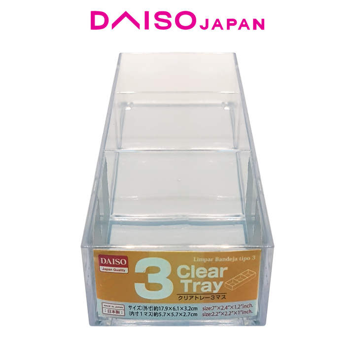 Daiso Clear Tray 3 Squares | Lazada PH