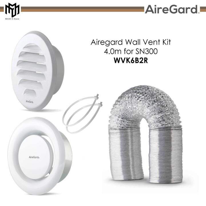 AireGard 6 inch Wall Vent Kit - 6" Aluminum Ducting + 6" Internal Louver + 6" External Louver ...