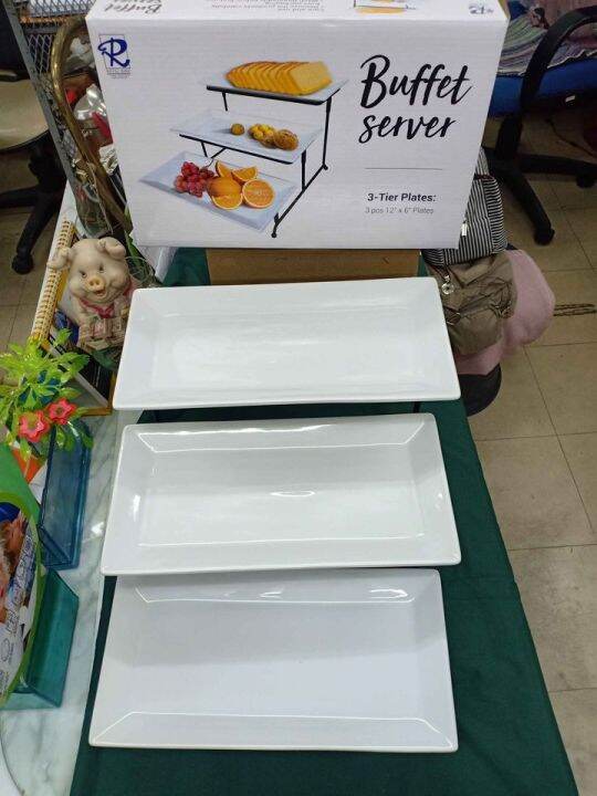 Buffet Server 3-tier for all occasions (Rectangular) | Lazada PH