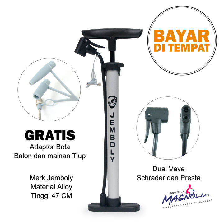 Pompa Angin Ban Sepeda dan Motor Kompa Speda Manual Dual Pentil Steel ...